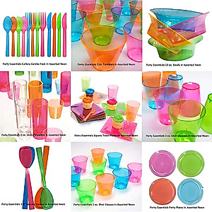 Party Essentials Soft Plastic 16-Ounce Party Cups/Pint Glasses, 40-Count, Assorted Neon