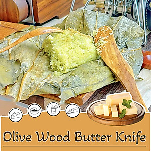 FHUMMYBT 3PCS Olive Wooden Butter Knife, 6.8 Inch Jam Spreader Knives, Jelly Cheese Spreaders, Cream Spreader, Condiment and Sandwich Knife, Mini Spatulas for Breakfast Dessert