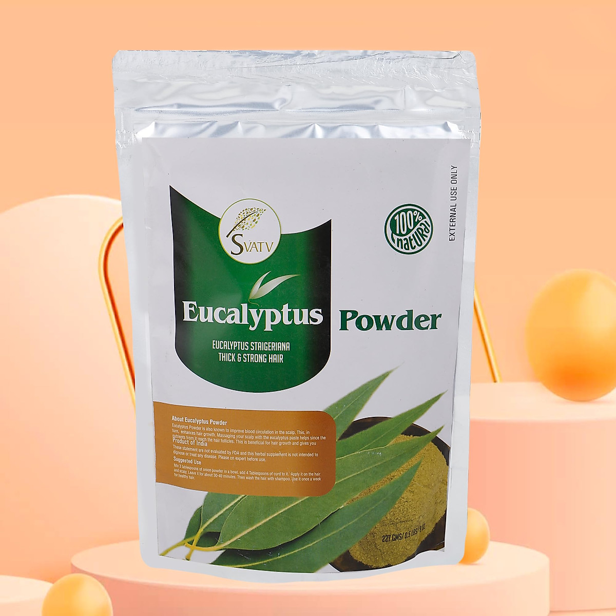 SVATV Eucalyptus Powder | Eucalyptus Staigeriana | For Hair Growth | Soothes The Scalp | Good for Skin | Size - 227g, Half Pound, 8oz