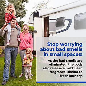 Cabin Obsession RV Toilet Treatment Drop Ins - 24 Easy Flush Self-Dissolving RV Black Tank Treatment Packets - Eliminate Odors and Break Down Waste Within Your RV Holding Tank