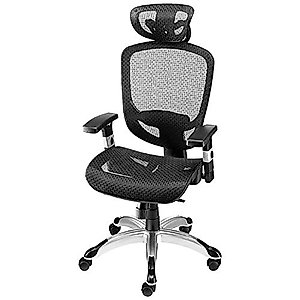 STAPLES Hyken Technical Task (Black, Sold as 1 Each) -Adjustable Breathable Mesh Material Provides Lumbar, arm and Head Support, Perfect Desk Chair for The Modern Office