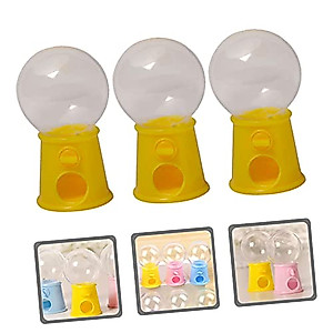 NOLITOY 3pcs A Vending Machine Candy for Kids Gumball Dispenser Plastic Yellow Gumballs Machines Gumballs Machine Toys Gumballs Machines Toys Chewing Gum Machine Candy Machine Candy Box