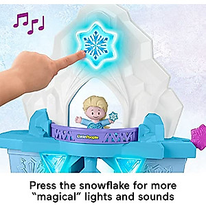 Disney Frozen Toddler Playset Little People Elsa’S Enchanted Lights Palace With Anna & Elsa Figures For Ages 18+ Months