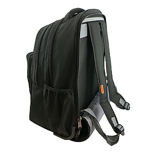 K-Cliffs Heavy Duty Rolling Backpack School Backpacks with Wheels Deluxe Trolley Book Bag Wheeled Daypack Workbag Multiple Pockets Bookbag with Safety Reflective Stripe Black