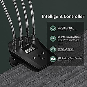 Plant Grow Light, Full Spectrum Grow Light for Indoor Plants with LCD Timer, Plant Growing Lamp with Table Clip, 10 Brightness Levels, 4 Switch Modes