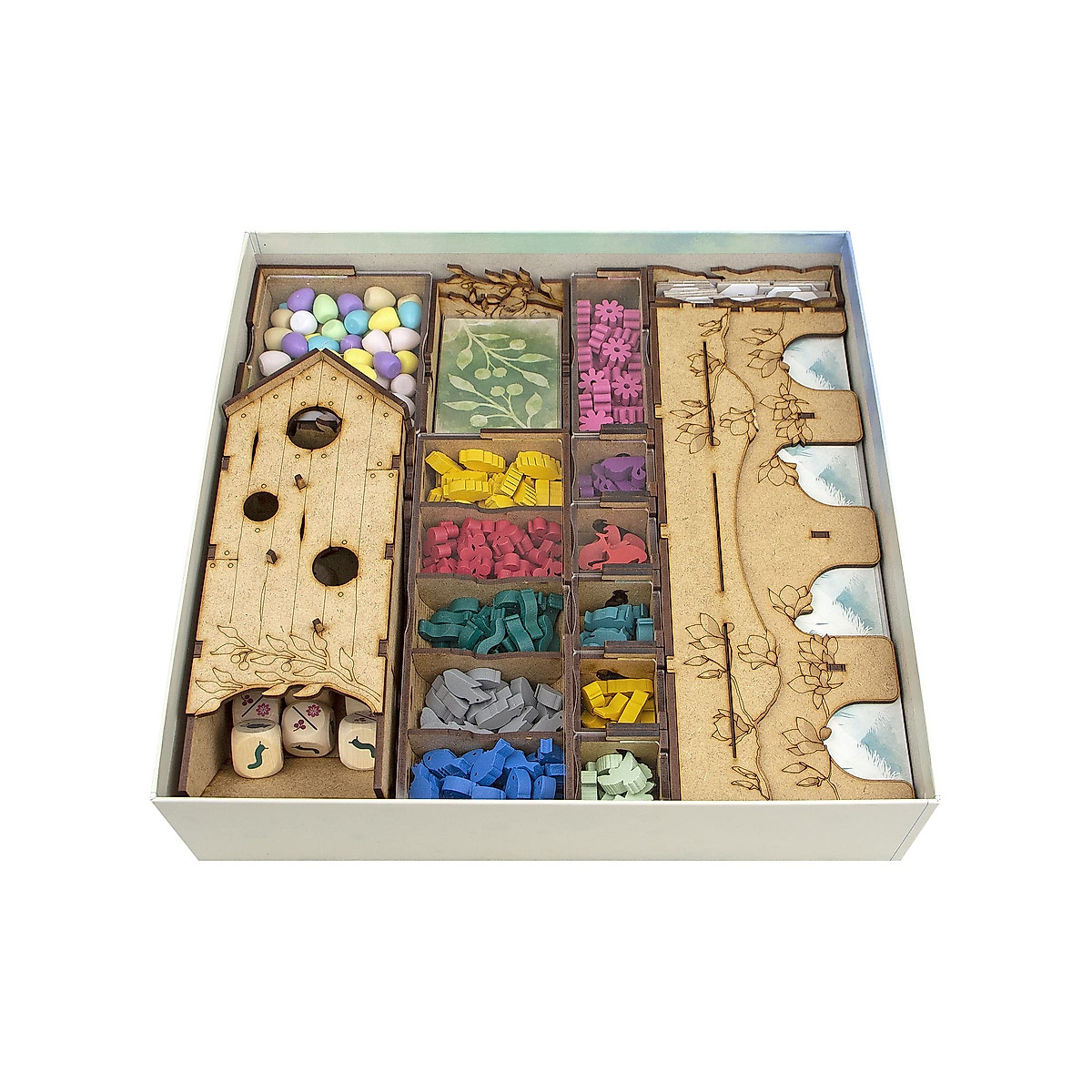 TowerRex Board Game Organizer for Wingspan Board Game Box, Wingspan Expansion, Wingspan European Expansion, Wingspan Oceania Expansion, Wingspan Eggs, Wing Span Board Game, Not for Asia Extension