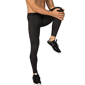 WRAGCFM Compression Pants Mens Leggings,Compression Tights for Men Workout Athletic Running Sports Gym Basketball Leggings Yoga Pants Quick Dry Black