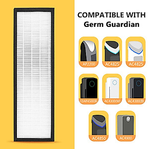 FCFMY 4 Packs FLT4825 True HEPA Filter B Replacement Compatible with AC4825 AC4300 AC4800 AC4900 AC4850, 4 HEPA Filter and 6 Carbon Pre Filters