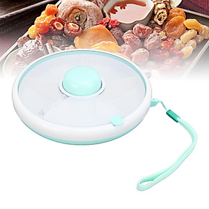 Yechiry Kids Snack Spinner, 360° Rotating Snack Storage Containers, Large Capacity Leakproof Kids Fruit Storage Box Bundle with 5 Compartment Dispenser and Lid for Home Travel