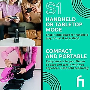 Fixture S1 Gaming Console Monitor and Controller Mount Compatible with Nintendo Switch and Pro Controller, Adjustable Video Game Holder Stand Clip, Gray