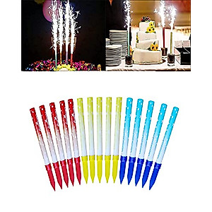 15pcs Tricolor Exquisite Creative Decorative Candles Cake Toppers Ornament for Birthday Wedding Anniversary Valentines Day Christmas Festival ect