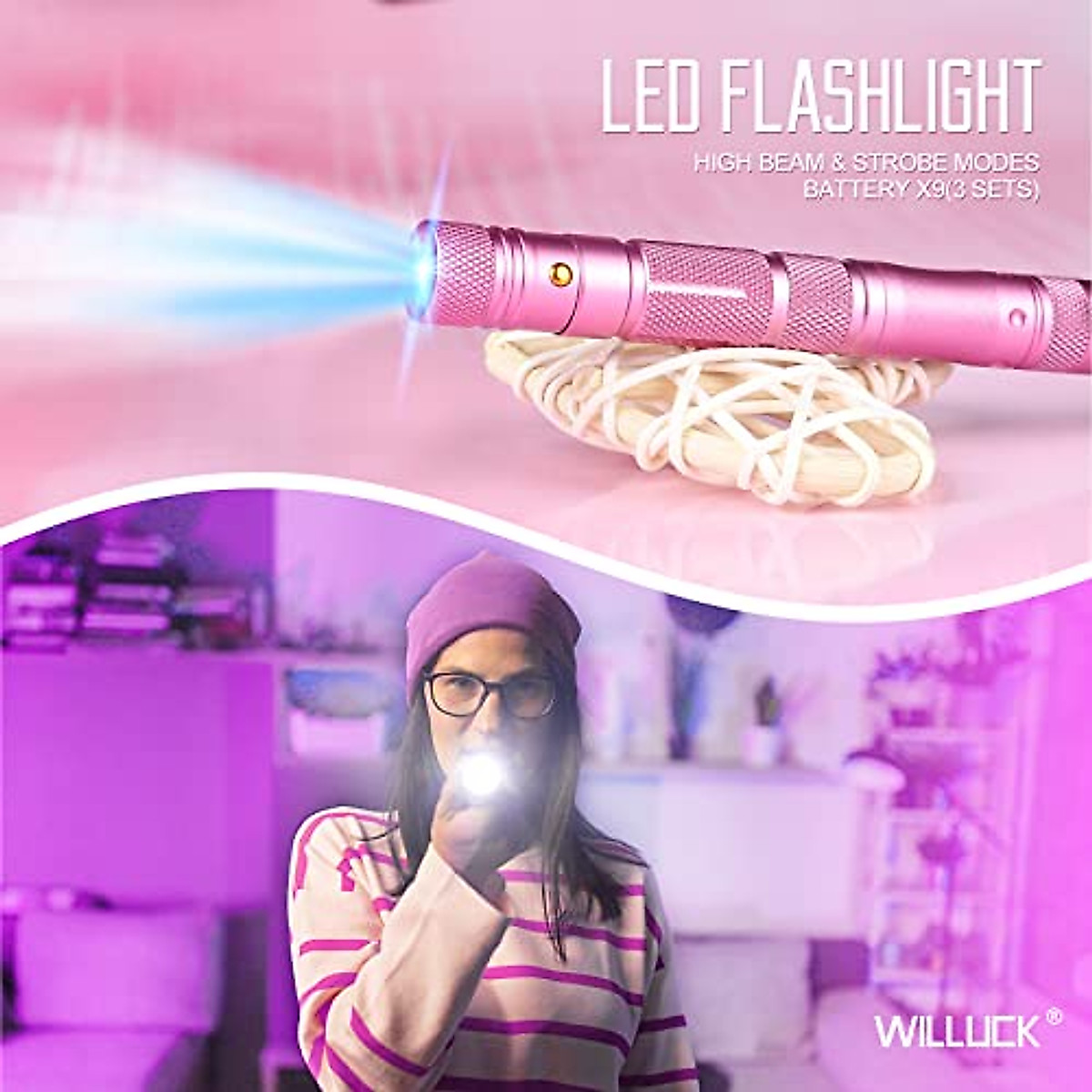 WILLUCK Mothers Day Love Gifts for Her Women Mom,”LOVE” Pink Multitool Pen with Flashlight, Anniversary Valentines Day Birthday Gifts for Women Wife Girlfriend,Stocking Stuffers for Women