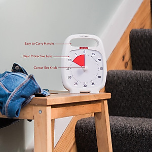 Time Timer Plus 60 Minute Visual Timer with Portable Handle and Time Timer Home MOD 60 Minute Kids Visual Timer Home Edition