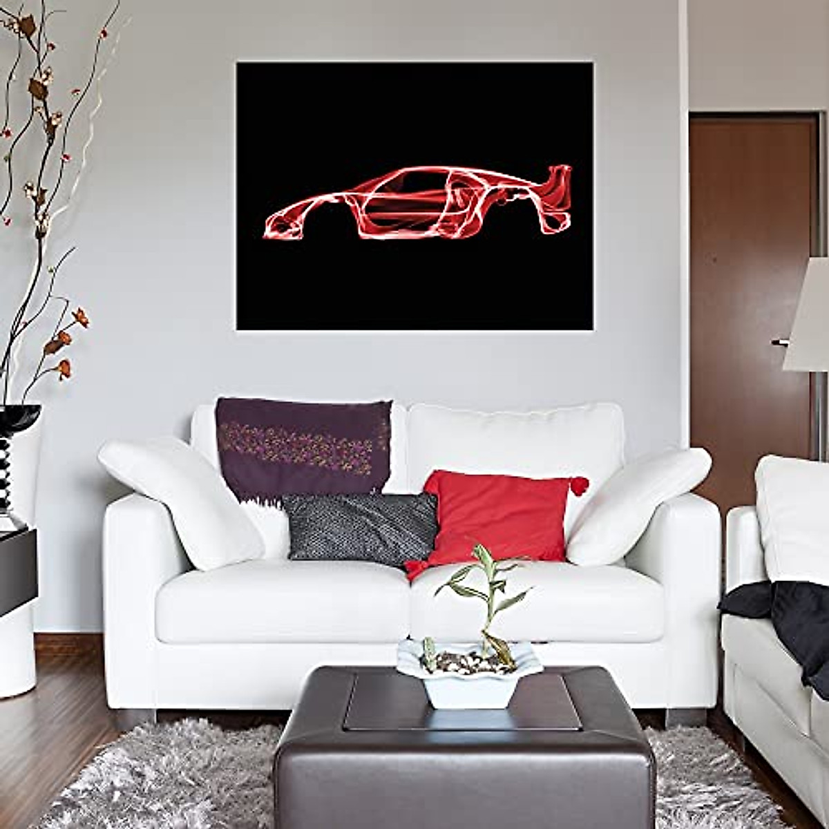 Fine Art Canvas Ferrari F40 Canvas Print by Artist Octavian Mielu for Living Room, Bedroom, Bathroom, Kitchen, Office, Bar, Dining & Guest Room - Ready to Hang - 32 in x 24 in