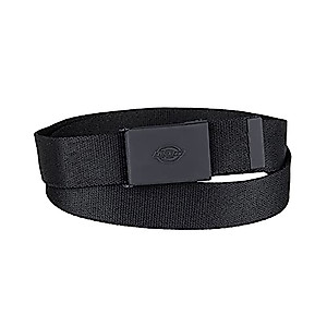 Dickies Women's Tonal Plaque Buckle Fabric Belt, Black, X-Large