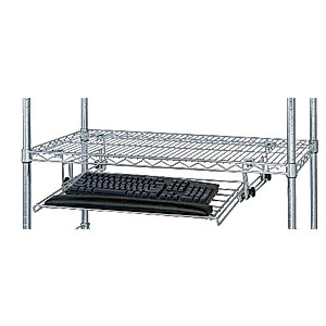 Quantum Storage Systems KEYBD Keyboard Shelf for Wire Shelving Units, 4" Height x 26" Width x 15" Depth