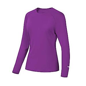 BASSDASH Women’s UPF 50+ UV Sun Protection T-Shirt Long Sleeve Fishing Hiking Performance Shirts Violet