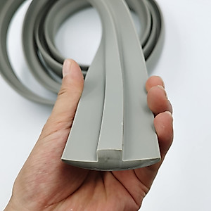 DAILISEN Flexible T-Molding Transition Strips for Hardwood Floor,Laminate Floor,Tile,Vinyl Flooring .78.7" Long×1.97" Width,Grey,Paintable