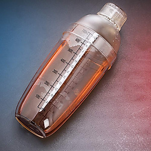 2 Pcs Plastic Cocktail Shaker,Drink Mixer Boba Tea Shaker,Professional Bar Tools Set (24oz/700cc)