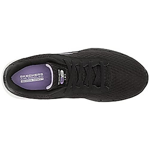 Skechers Women's GO Walk 6-Venecia Sneaker, Black/Lavender, 8