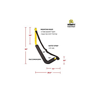 Suspenz Kayak Storage Rack, Big EZ Padded Wall Hangers/Hooks for Kayaks and Canoes, Indoor & Outdoor Wall Mounts, Powder-coated Steel with Foam Pads & Safety Straps, Holds up to 150 lbs (12-2499)