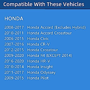 Gas Cap, Fuel Cap For Honda Civic, Accord, Pilot, CRV/CR-V, Crosstour, Fit, Odyssey, Insight, HRV/HR-V, Replaces 17670-T3W-A01,2007,2008,2009,2010,2011,2012,2013,2014,2015,2016,2017,2018,2019,2020