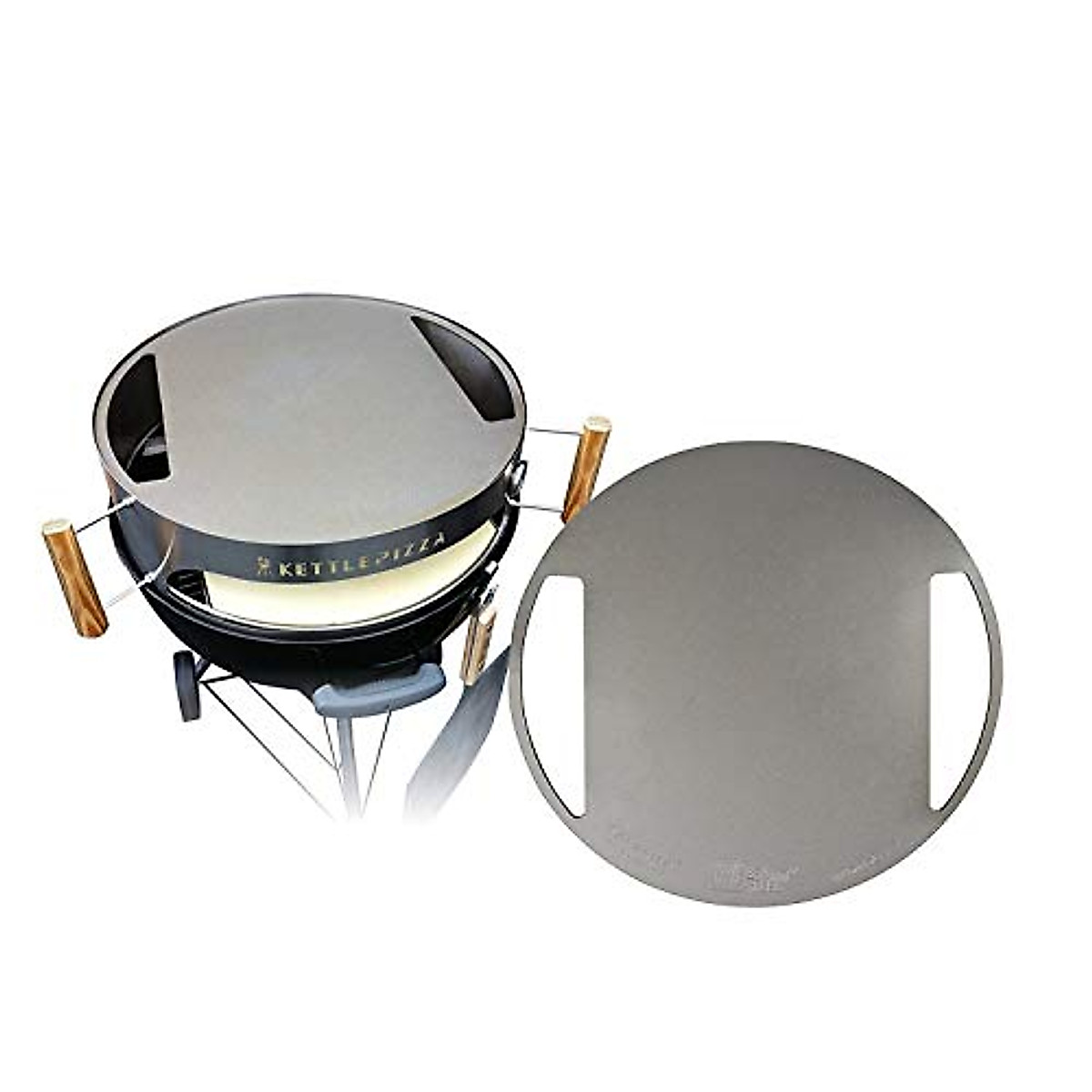 Made in USA KettlePizza Stainless Baking Steel - Steel Skillet/Lid for 22.5" Kettle Grills