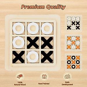 KESLOT Wooden Board Tic Tac Toe Game XO Table Toy Classical Family Children Puzzle Game Educational Toys, Random Color