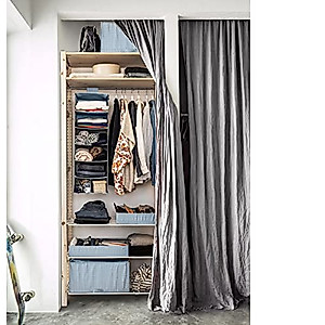 Ikea Stuk Heavy Duty 7 Compartment Clothes Storage Shelves (Light Turquoise 11 ¾x11 ¾x35 ½, 30x30x90 cm), Foldable Hanging Closet Organizer Polyester