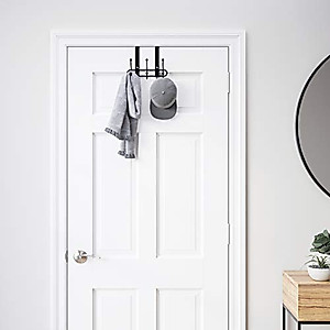 Franklin Brass OTD003F-FB-C 3-Hook Over The Door Storage Rack, Matte Black