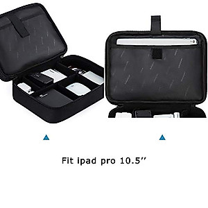 BAGSMART Electronic Organizer,Large Double Layer Cable Bag,Travel Organizer Bag,Electronics Accessories Storage Cases for iPad,Cables,Chargers,Hard Drive,Game Cards