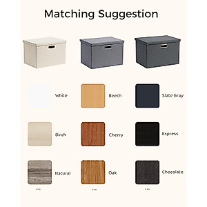 FABINADO 7.7 oz/yd² Fabric Storage Bins with Lids - Foldable Closet Linen Organizer, 5 Pack(Candlelit Beige, Large, 15.4" x 10.6" x 9.8")