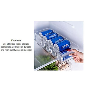 Clear Soda Can Organizer for Fridge, Kitchen, Pantry, Cabinets, Countertop Beverage Holder Set of 1