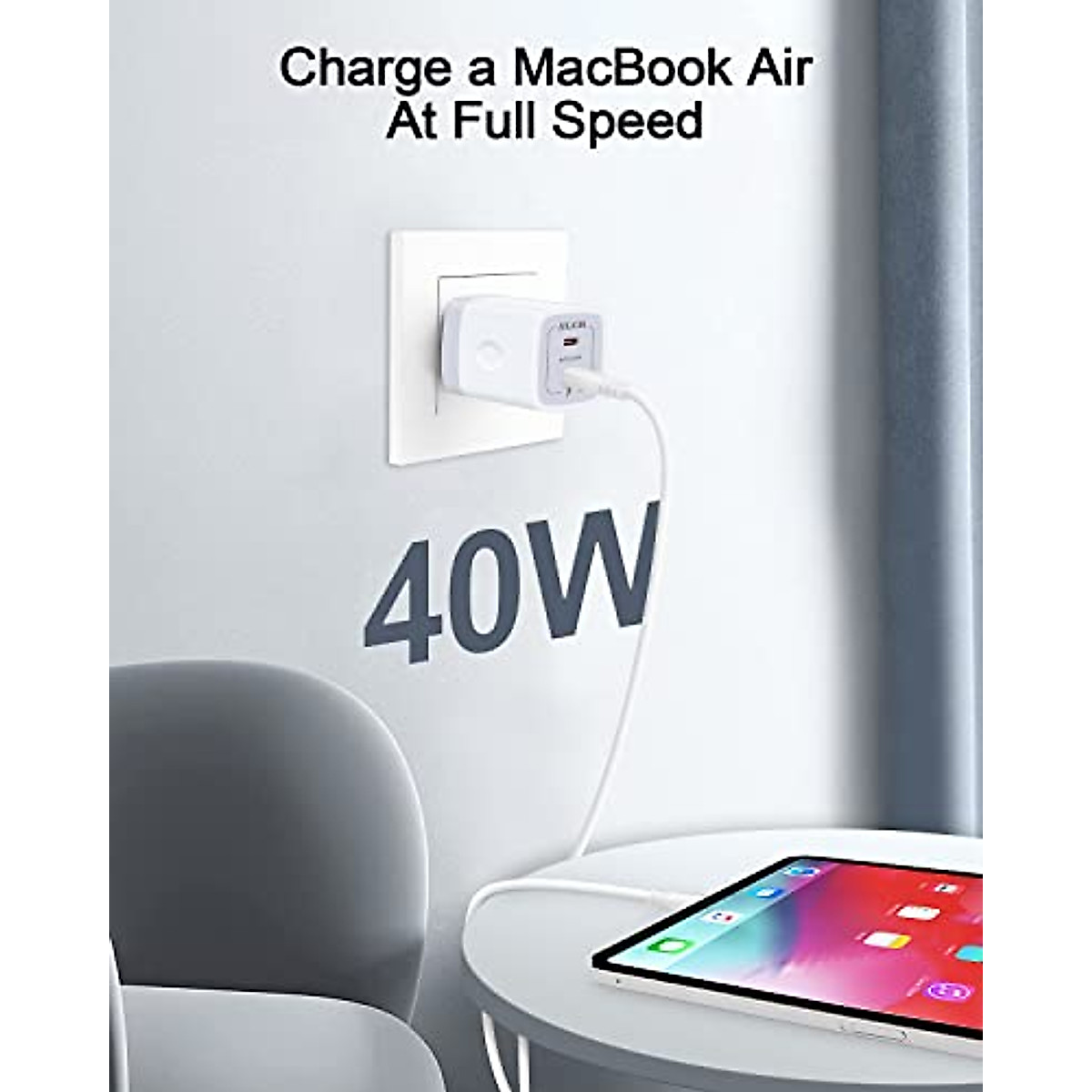 Dual Port 40W USB-C Wall Charger, Samsung Charger Block PD Power Adapter for iPhone 14/14 Pro/14 Pro Max/14 Plus/13 12 11 Pro Max, Samsung Galaxy S22 / S22 Ultra/S22 Plus/S21/S21 Ultra/S21 Plus-White