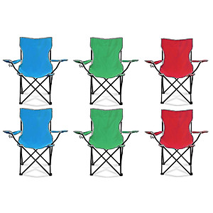 Four Seasons Courtyard 6-Pack Lightweight Folding Lawn Chair with Cupholder for Camping