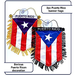Puerto RICO Mini Rearview Mirror Mini Flag,Nuestra Hermosa Bandera