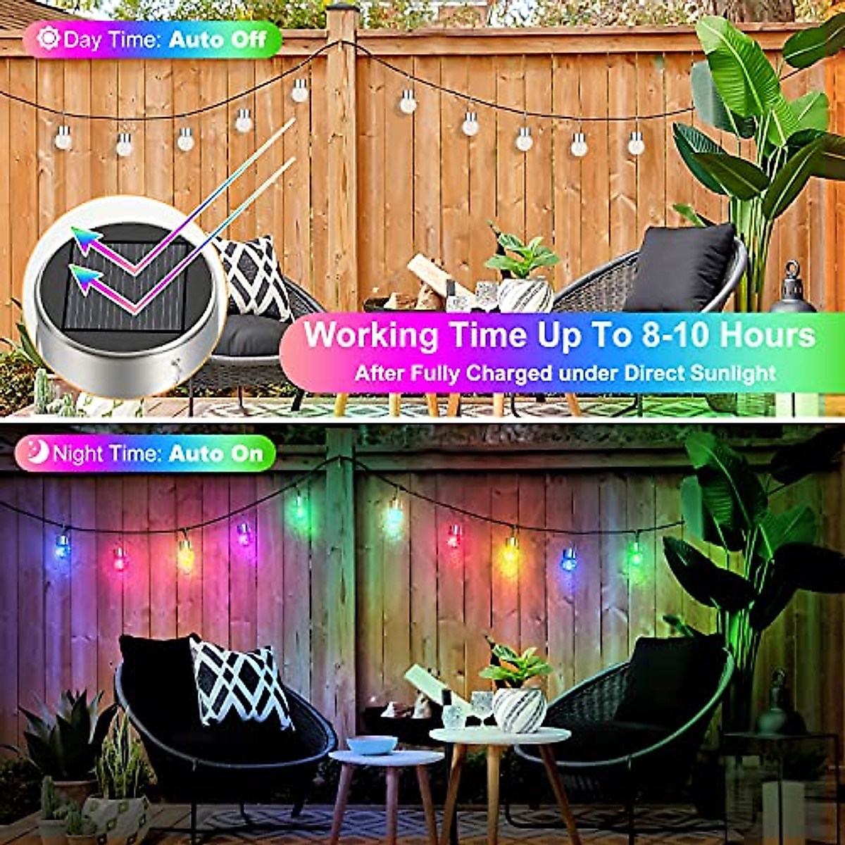 12Pack Outdoor Hanging Solar Lights - Cracked Glass Solar Lights Waterproof LED Decorative Ball Lights Tree Solar Powered Globe Lights with Hook for Garden Yard Fence Christmas Decoration, Multicolor