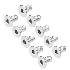 uxcell M3x6mm Flat Head Machine Screws Inner Hex Screw 304 Stainless Steel Fasteners Bolts 40Pcs