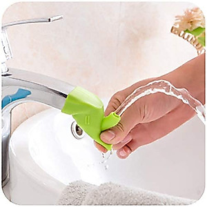 3Pcs Silicone Faucet Extender Spout Cover Faucet Extender Protector Sink Extender for Children Toddler (Green Blue Pink)