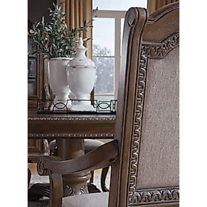 Signature Design by Ashley Charmond Antique Dining Room Chair, 2 Count, Brown