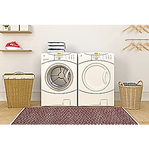 Chardin home 100% Cotton Diamond 3x5 Area Rug Fully Reversible, Machine Washable, Brick Red-Ivory