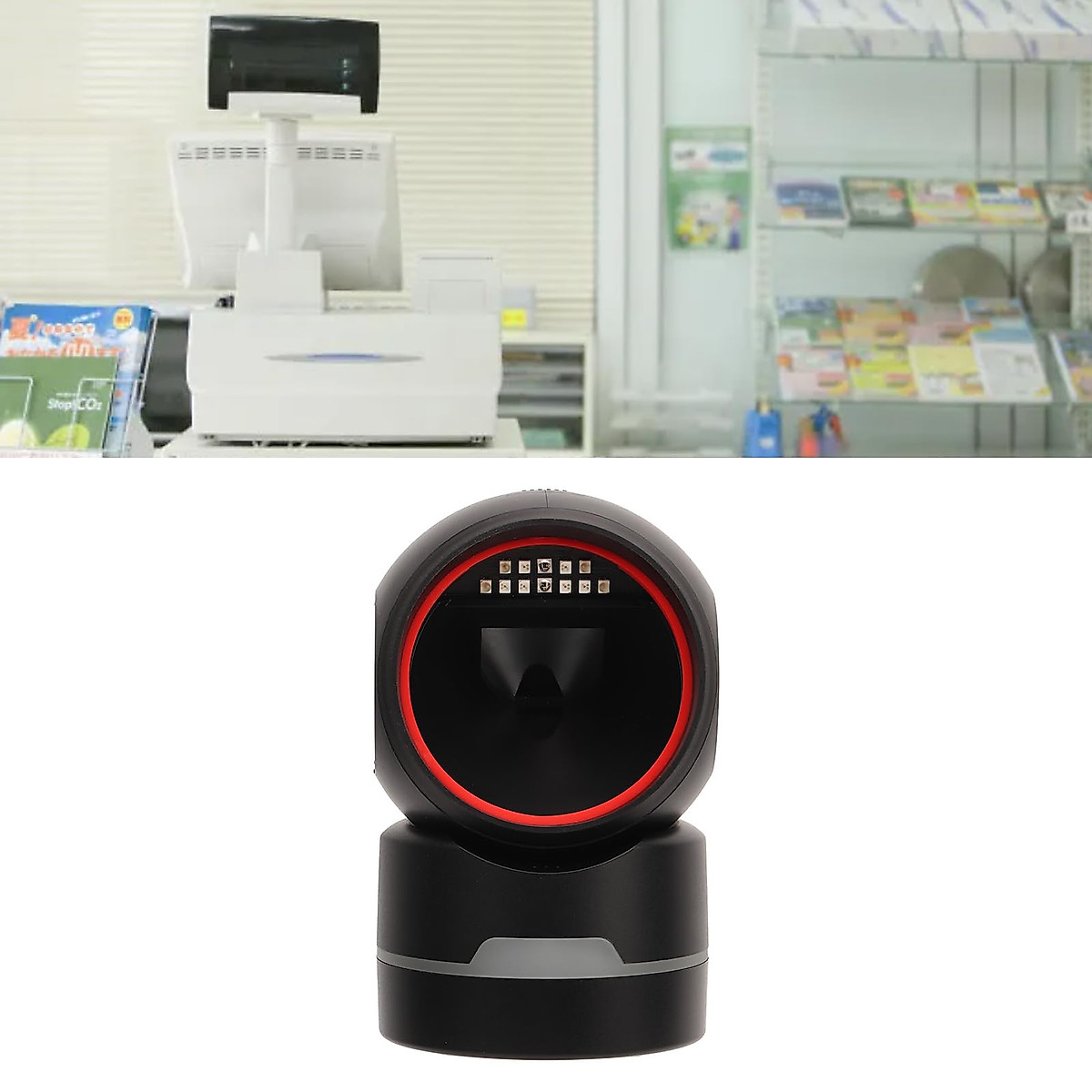 Barcode Scanner, IP50 High Sensitivity Hands Free 2D QR Barcode Scanner for Warehouse