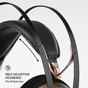 MEZE AUDIO 109 Pro | Wired Wooden Open-Back Headset for Audiophiles | Over-Ear Headphones with Self Adjustable Headband