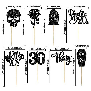 24 Pack RIP 20s Cupcake Toppers Death to My 20s Cupcake Toppers RIP to My 20s Birthday Decorations Death to My Twenties Party Decorations Men Women 30th Birthday Cupcake Toppers Party Decorations