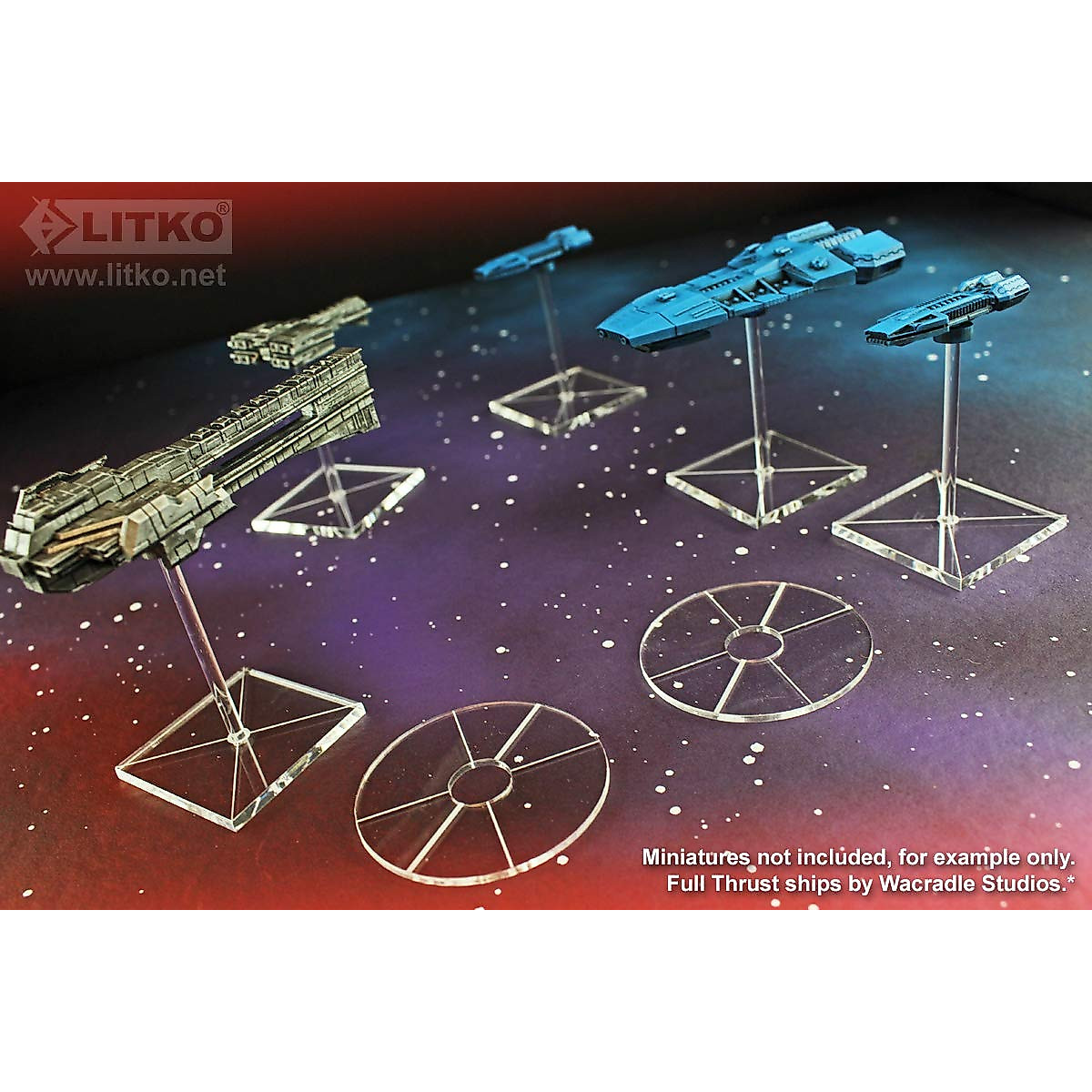 LITKO Gothic Space Fire Arc Templates Compatible with Battlefleet Gothic, 1.5mm Clear Acrylic (2)