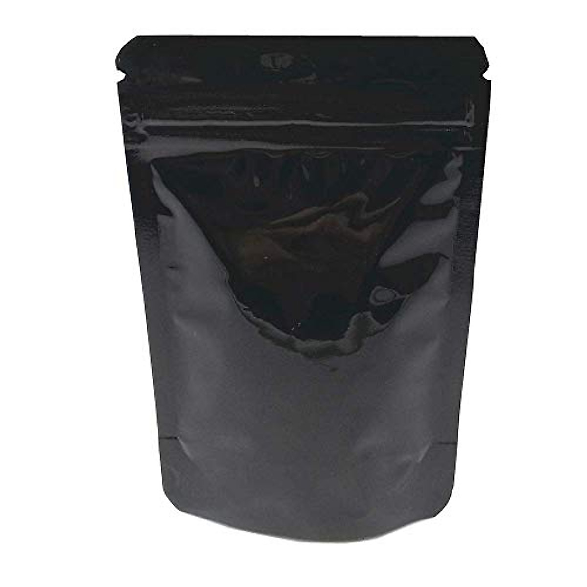 MITOB 100 Pieces Stand Up Mylar Bags Clear Plastic Window Pouch Food Storage Aluminum Foil Bag Candy Bath Salt Packing Zipper Lock Resealable (4.3x6.3 inch, Black)