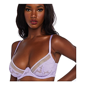 Savage X Fenty, Women's, Missy Floral Glow Unlined Lace Bra, Purple Stone Lavender, 36C