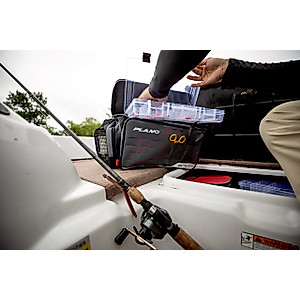 Plano Weekend Series 3700 Tackle Case, Large, Gray Fabric, Includes 2 Stowaway Utility Storage Boxes for Fishing Baits & Lures, Premium Soft Fishing Storage