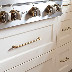 Yanxia Set of 24, 3 Inches Center to Center SleekTouch Antique Brass Cabinet Pulls - Contemporary Handles for Kitchen and Bathroom Cabinets Zinc Alloy Made Hardware