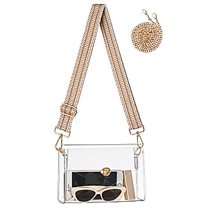BS-VOG Clear Purse for Women, Clear Crossbody Bag Stadium Approved, Small Cute Clear Stadium Bag for Concerts Sports Events